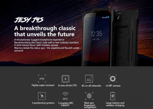 Jesy J9S, un nuevo smartphone con certificación IP69K